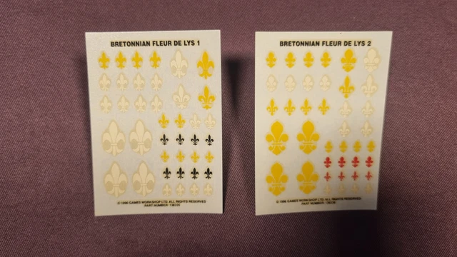 WARHAMMER FANTASY BRETONEN Bretonnian Knights Ritter Fleur Lys Decals ...