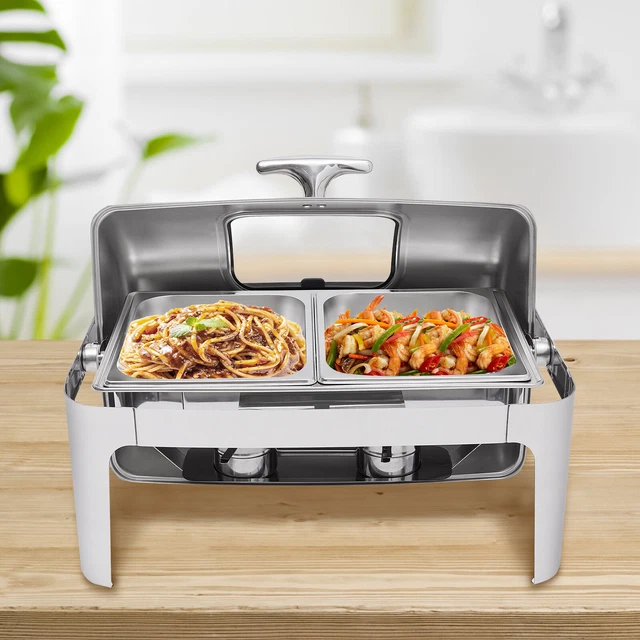 ELECTRIC CHAFING DISH Roll Top Food Warmer Buffet Chafer Dish w/Heating ...