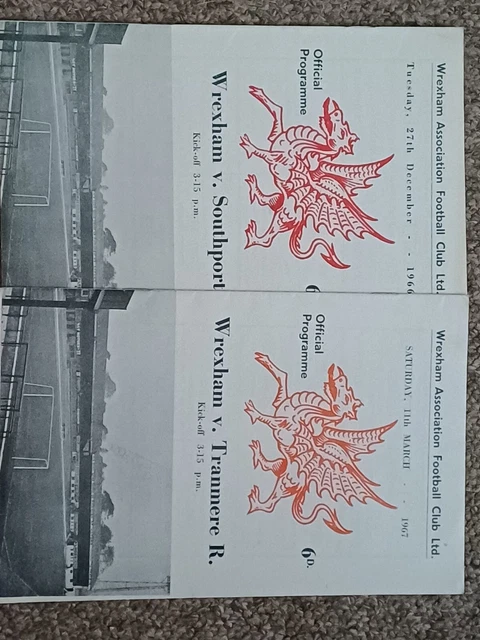 2 WREXHAM MATCHDAY Programmes From The 1966-67 Season £3.50 - PicClick UK