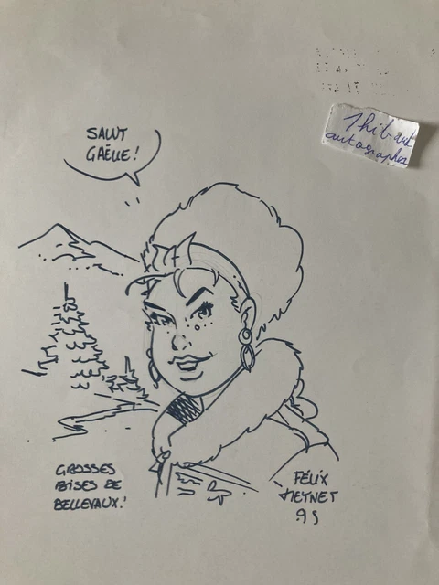 RARE DEDICACE SUPERBE DESSIN Félix Meynet Double M BD Autographe signé ...