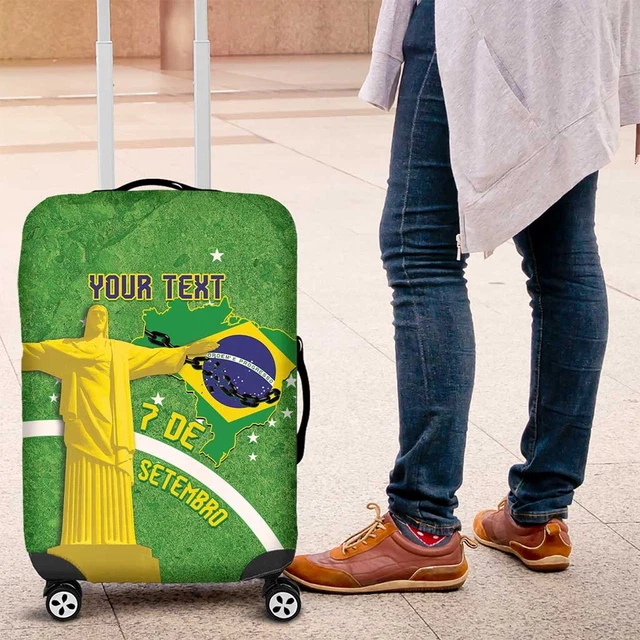 PERSONALIZED BRAZIL INDEPENDENCE Day Luggage Cover Brasil Map Christ ...