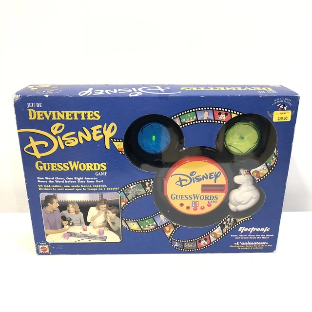 DISNEY GUESS WORDS Electronic Board Game Complete Set 2001 Mattel ...