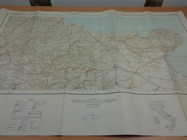 WW2 US ARMY map of ITALY - "FOGGIA, VASTO, SAN SEVERO, CAMPOBASSO ...