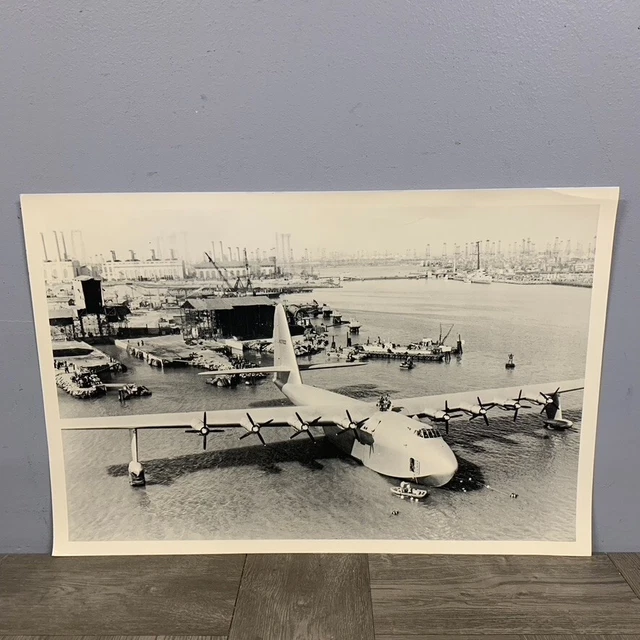 ORIGINAL HOWARD HUGHES Flying Boat Poster Photo Print Famous Aviator ...