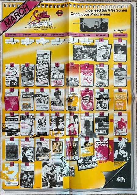 SCALA CINEMA PROGRAMME Poster A2 size MARCH 1980 £9.72 - PicClick UK
