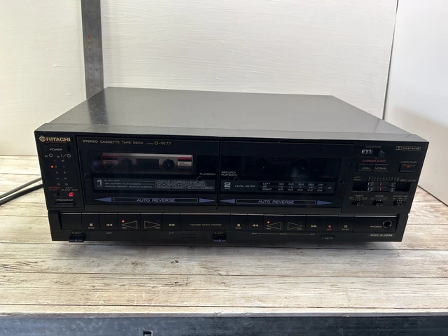 HITACHI D-W77 DUAL Audio Cassette Deck Player/Recorder Rare Vintage ...