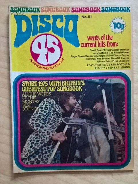 DISCO 45 Jan. 1975/Vintage Chart Music Magazine Lyrics DAVID ESSEX ...