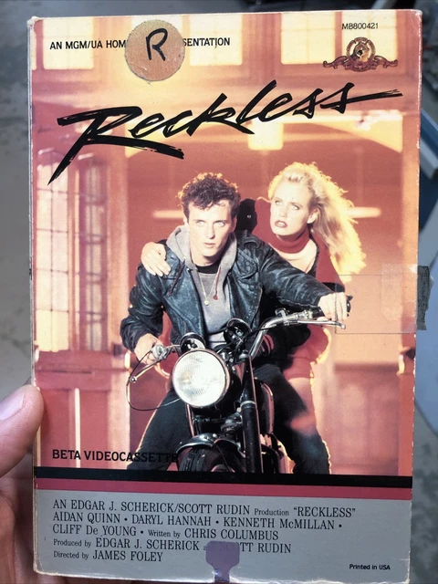 RECKLESS MOVIE: BETA Tape - Aidan Quinn, Daryl Hannah, 1984 BETAMAX £7. ...