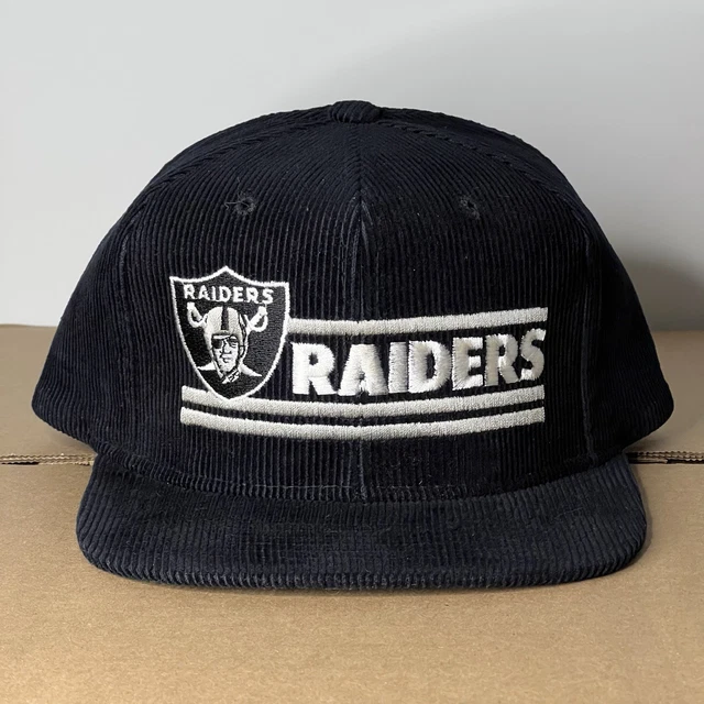 VINTAGE LOS ANGELES Raiders Hat Cap Snapback Black Corduroy NFL Starter ...