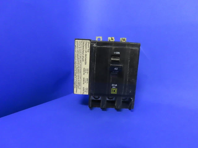 MINI DISJONCTEUR SQUARE D Qob340Vh1021 40A 120/240V 3P 22Ka Avec Shunt ...