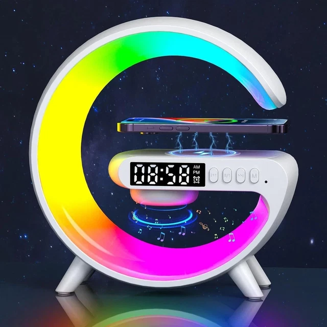 SMART LED LAMP G Bluetooth Speaker Wireless Charger RGB Alarm Clock ...