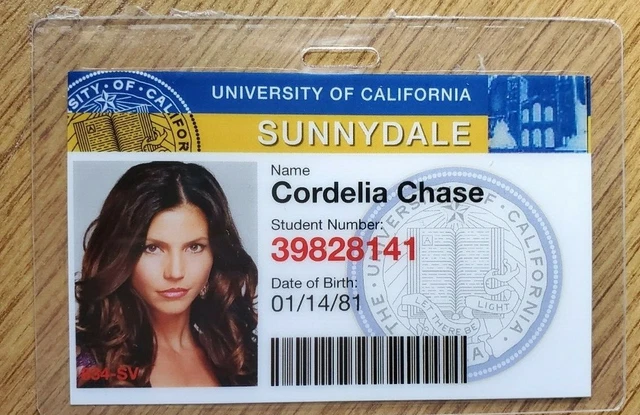 BUFFY VAMPIRE SLAYER' Id Badge-Sunnydale Cordelia Poursuite Costume ...