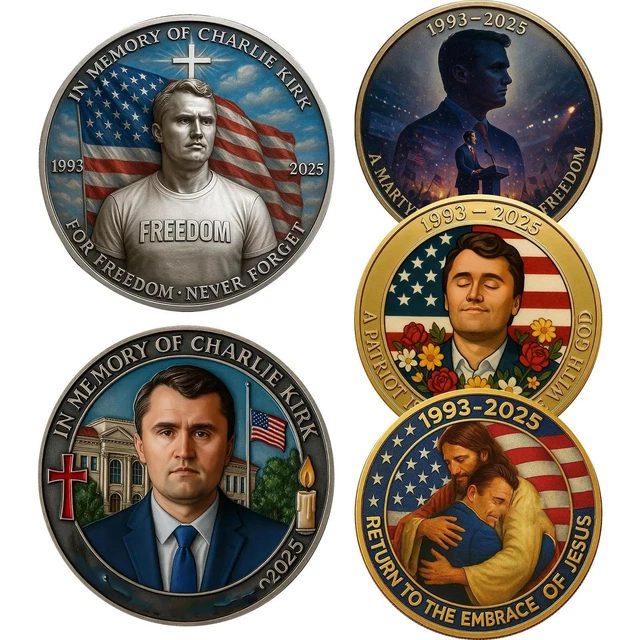 CHARLIE KIRK MEMORIAL Coin, Young Hero of US 1993-2025 Coin for Charlie ...