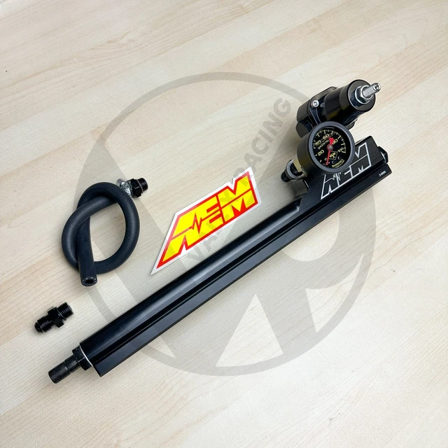 B SERIES AEM Fuel Rail w AERO Style Tuck Regulator for Honda Acura B16 ...
