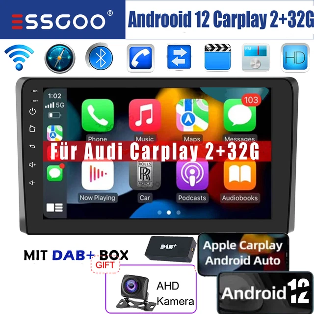 AUTORADIO 9& DAB+ Carplay Android 12 GPS RDS Nav BT USB per Audi A3 S3 RS3 8P 8V EUR 184,53 ...