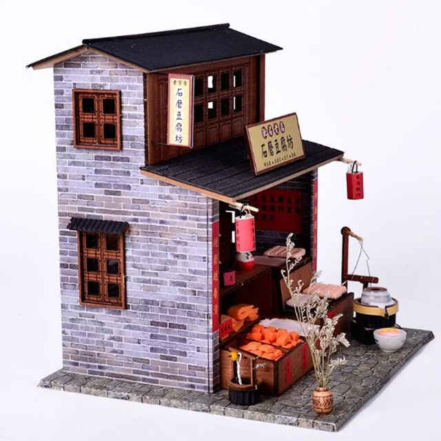 1:24 DIY DOLLS Wooden Dollhouse Miniature Furniture with LED Light £15. ...