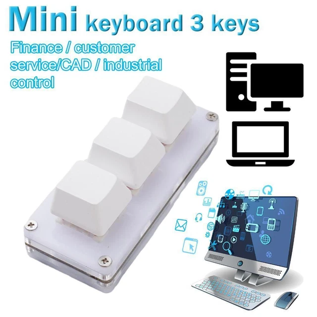 MINI 3-KEY KEYPAD Gaming Keyboard Programming Macro Keypad Mechanical ...