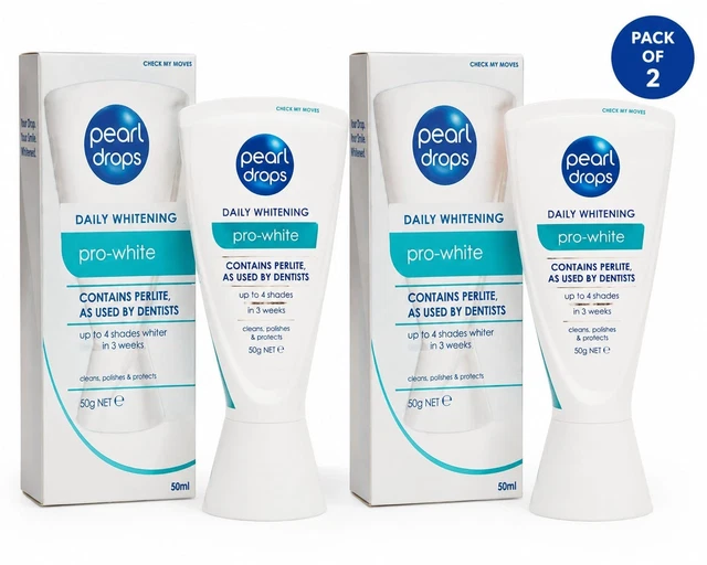 2X PEARL DROPS Pro White 4D Whitening Teeth Toothpaste - 50ml £4.50 ...