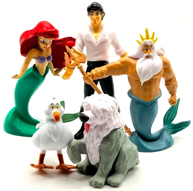 LITTLE MERMAID FIGURE Play Set WALT DISNEY PVC TOY Ariel PRINCE ERIC ...