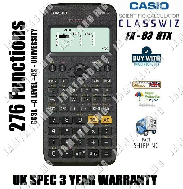 CASIO FX-83 GTX GCSE & Higher Grade Scientific Calculator 276 Functions ...