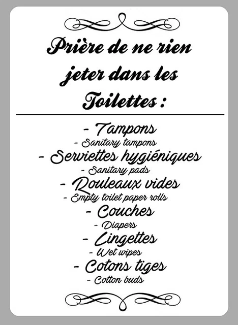 PRIERE DE NE Rien Jeter Dans Les Toilettes - 12Cm Autocollant Sticker ... PRIERE DE NE Rien Jeter Dans Les Toilettes - 12Cm Autocollant Sticker ...