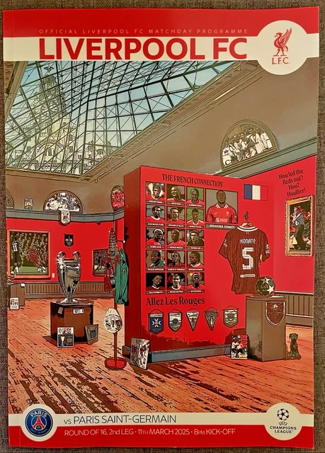 LIVERPOOL FC V PSG Champions League Official Match Day Programme 11/03 ...