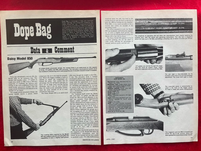 VINTAGE 1982 DAISY Model 850 Print Ad/Magazine Article Gun ...