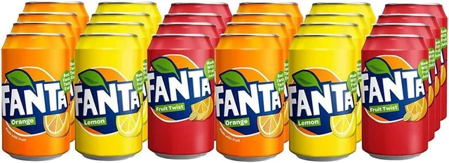 FANTA SOFT DRINK Mixed Case 330ml Cans (12 Pack) - Orange, Lemon, Fruit ...