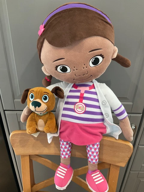 DOC MCSTUFFINS LARGE PLUSH TOY DISNEY DOLL & FINDO PUPPY DOG 55cm tall ...