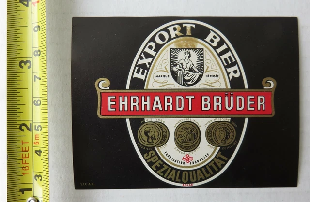 VINTAGE EHRHARDT BRUDER Export Bier Beer Label (Inv34715) $1.95 ...