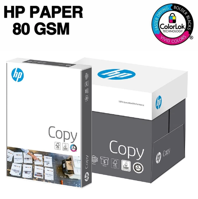 HP A4 80GSM Quality White Copy Office Printer Copier Paper 1 - 5 Reams ...