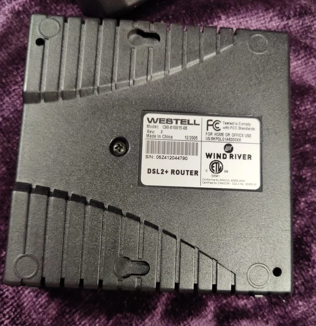 MODEM ROUTER DSL WESTELL modello 6100. C90-610015-06 W/alimentatore EUR 11,36 - PicClick IT