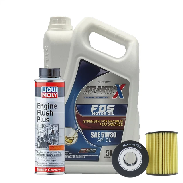 5W30 FULLY SYNTHETIC Engine Oil API SL 5L + Oil Filter + Engine Flush £ ...