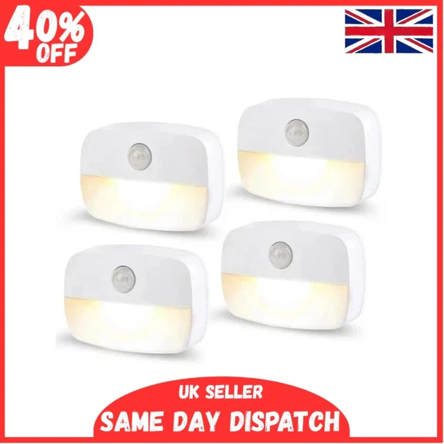 MOTION SENSOR LIGHT Indoor LED Night Light Stick on Nightlight Battery ...