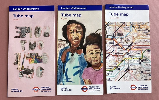LONDON UNDERGROUND TUBE Map - NEW May 2023 + The 2022 Tube Maps £3.75 ...