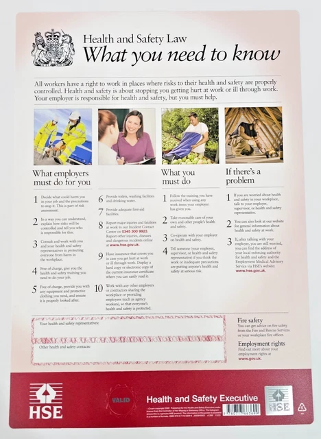 HSE HEALTH AND Safety Law Poster A3 FWC30 A3 20 99 PicClick UK