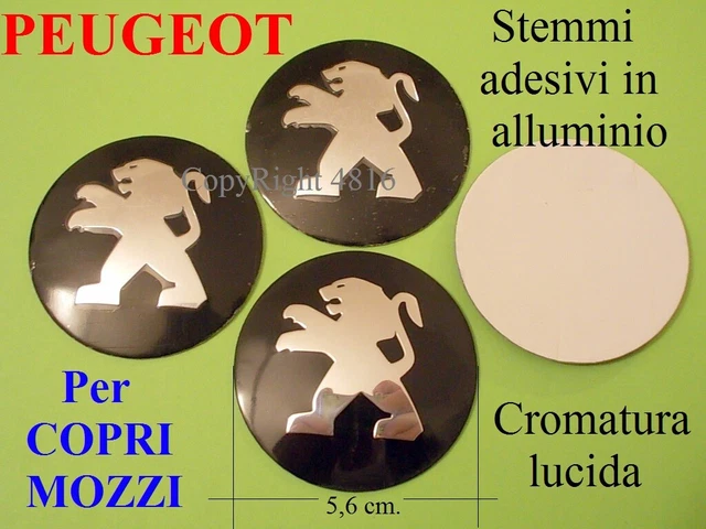 PEUGEOT STEMMI CERCHI COPRI MOZZI Badge Logo 5,6 cm 56 mm Cup Wheels ...