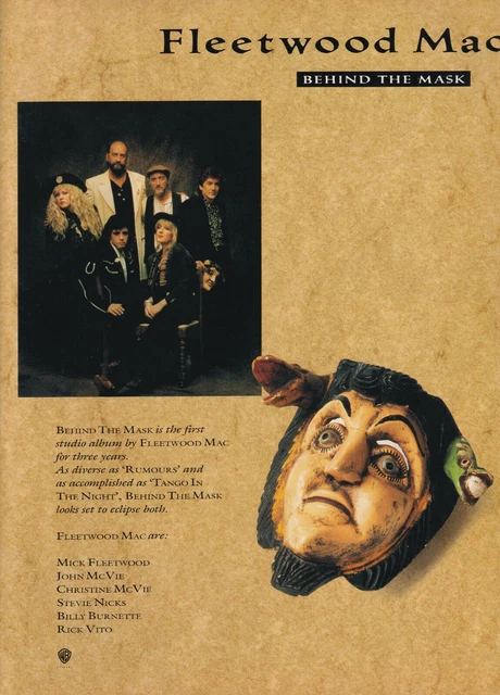 FLEETWOOD MAC - Behind The Mask - A4 Press Poster/Magazine Clipping £7. ...