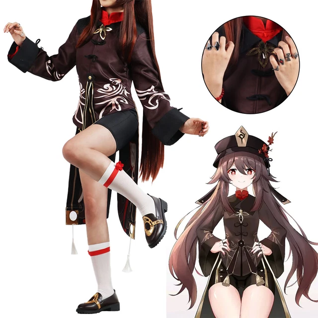GENSHIN IMPACT HU Tao Cosplay Hutao Costume Outfit Full Set Women Uniforms £76.51 - PicClick UK