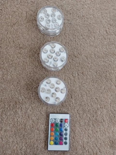 3X REMOTE CONTROLLED submersive LED light brand new with remote control ...