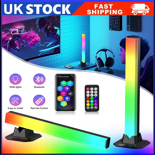 2X SMART RGB LED Light Bars Color Changing Music TV Backlight Game ...