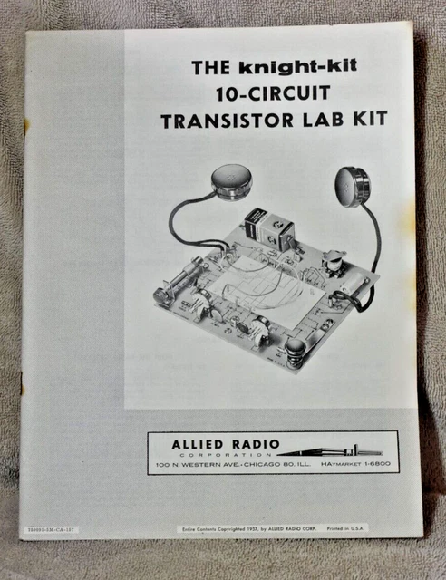 VINTAGE KNIGHT-KIT 10 Circuit Transistor Lab Kit Manual $14.95 - PicClick