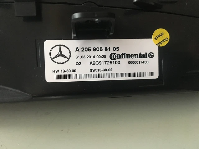 MERCEDES OBERE BEDIENEINHEIT Klima Klimaanlage W205 A2059058105 ...