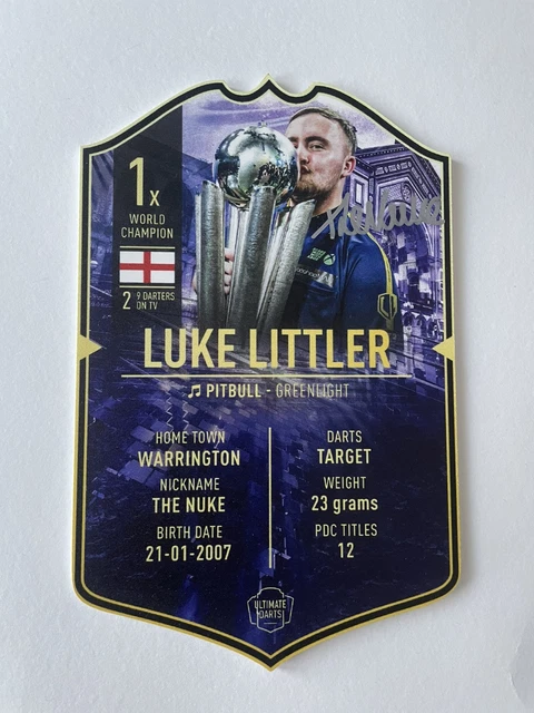LUKE LITTLER WORLD Champion 2025 SIGNED Ultimate Darts Card Autograph £ ...