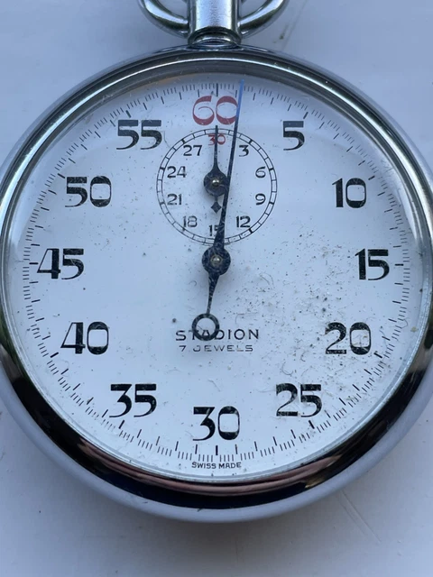 VINTAGE STADION VINTAGE Pocket Stop Watch broken pallet pin £5.44 ...