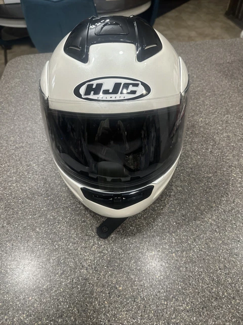 HJC SY MAX MOTORCYCLE HELMET WITH FLIP UP FACE WHITE LARGE Excellent ...