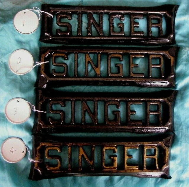 ANTIQUE 1-1890'S SINGER SEWING MACHINE CAST IRON SIGN STEAMPUNK 11 ...