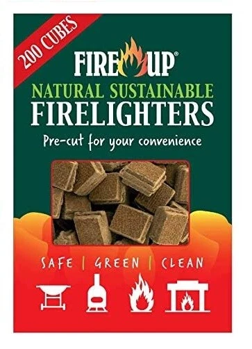 FIRE UP NATURAL Sustainable BBQ Firelighters, Box of 200, SAFE, GREEN ...