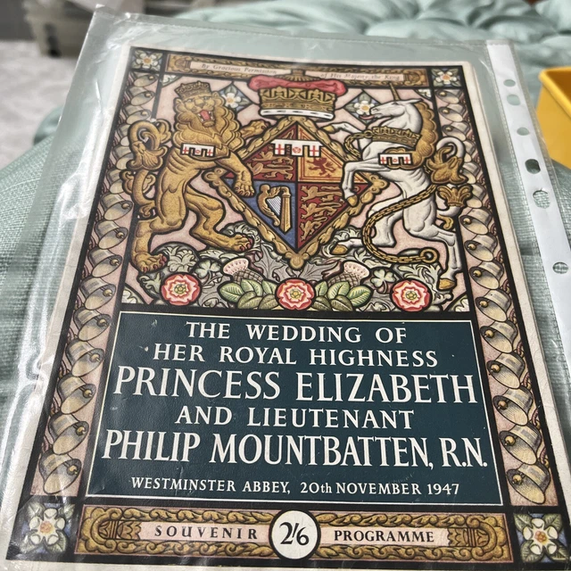 ROYAL WEDDING OF Princess Elizabeth & Philip Mountbatten 1947 Souvenir Programme £3.75 - PicClick UK