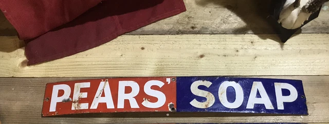 VINTAGE PEARS SOAP tram seat sign. pears soap Vintage enamel signs. 3 ...